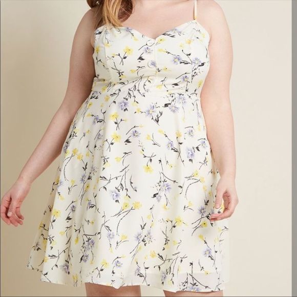 Modcloth | Dresses | Modcloth Mini Dress Women Large Floral Spaghetti ...
